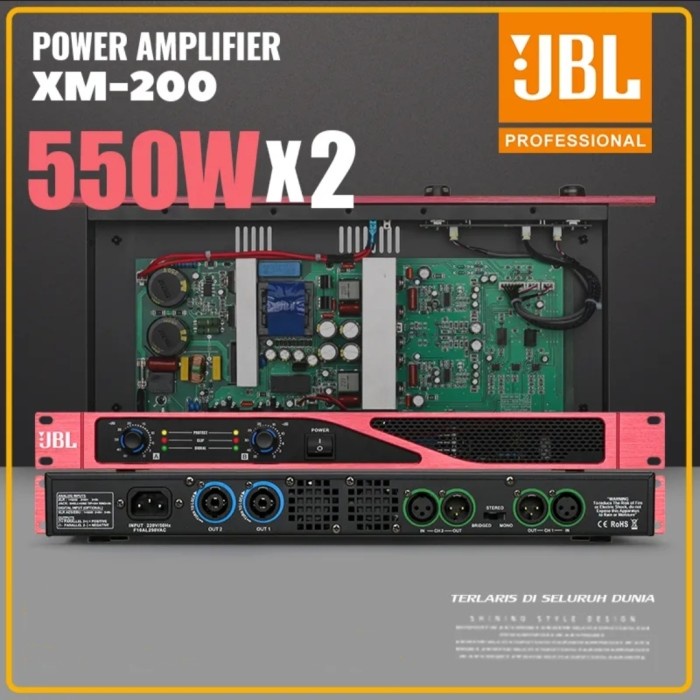 Jual JBL XM 200 PROFESIONAL POWER AMPLIFIER 550WX2 CLASS D ULTRA ...