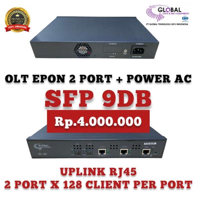 Jual OLT EPON GLOBAL 2 PORT POWER AC SFP 9DB | Shopee Indonesia