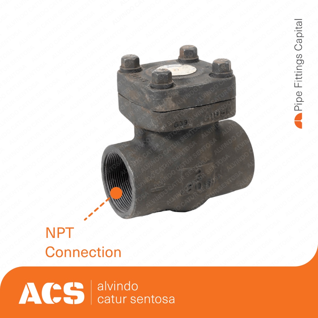 Jual SWING CHECK VALVE 1 inch CARBON STEEL, BOLTED NPT 800# TRIM 8 GBA ...