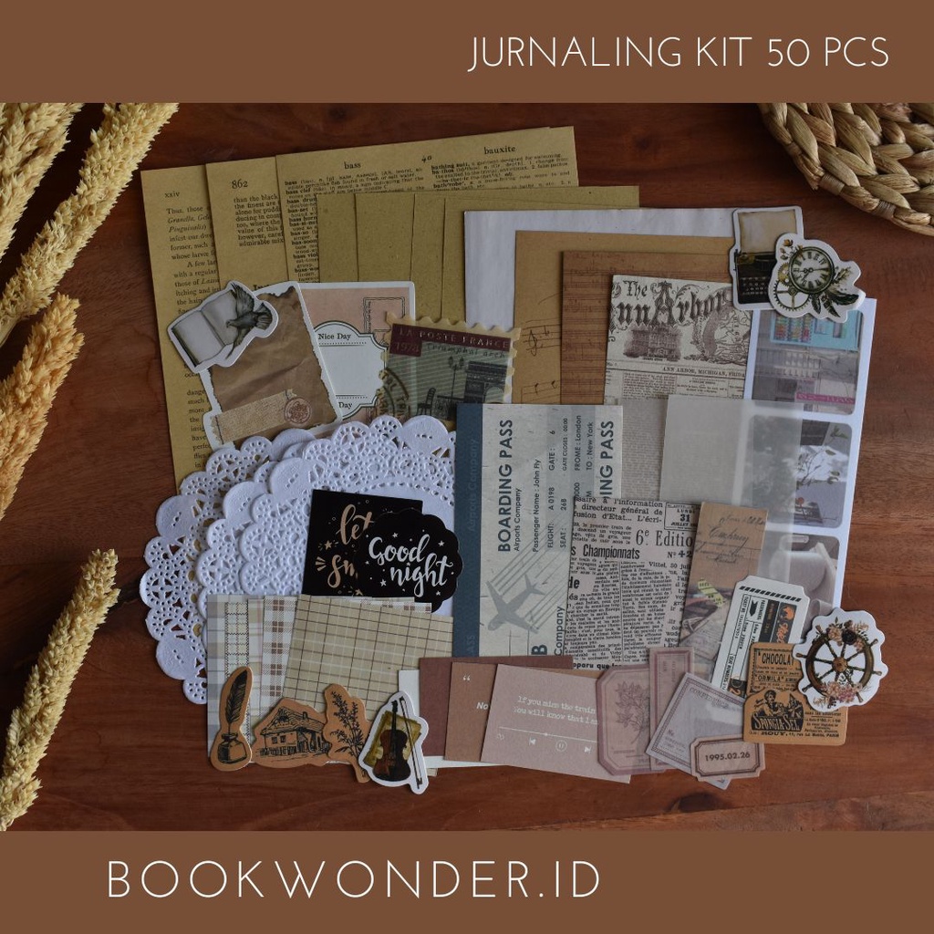 Jual Journal Kit Journaling Kit 50 Pcs Tema Vintage Floral untuk ...