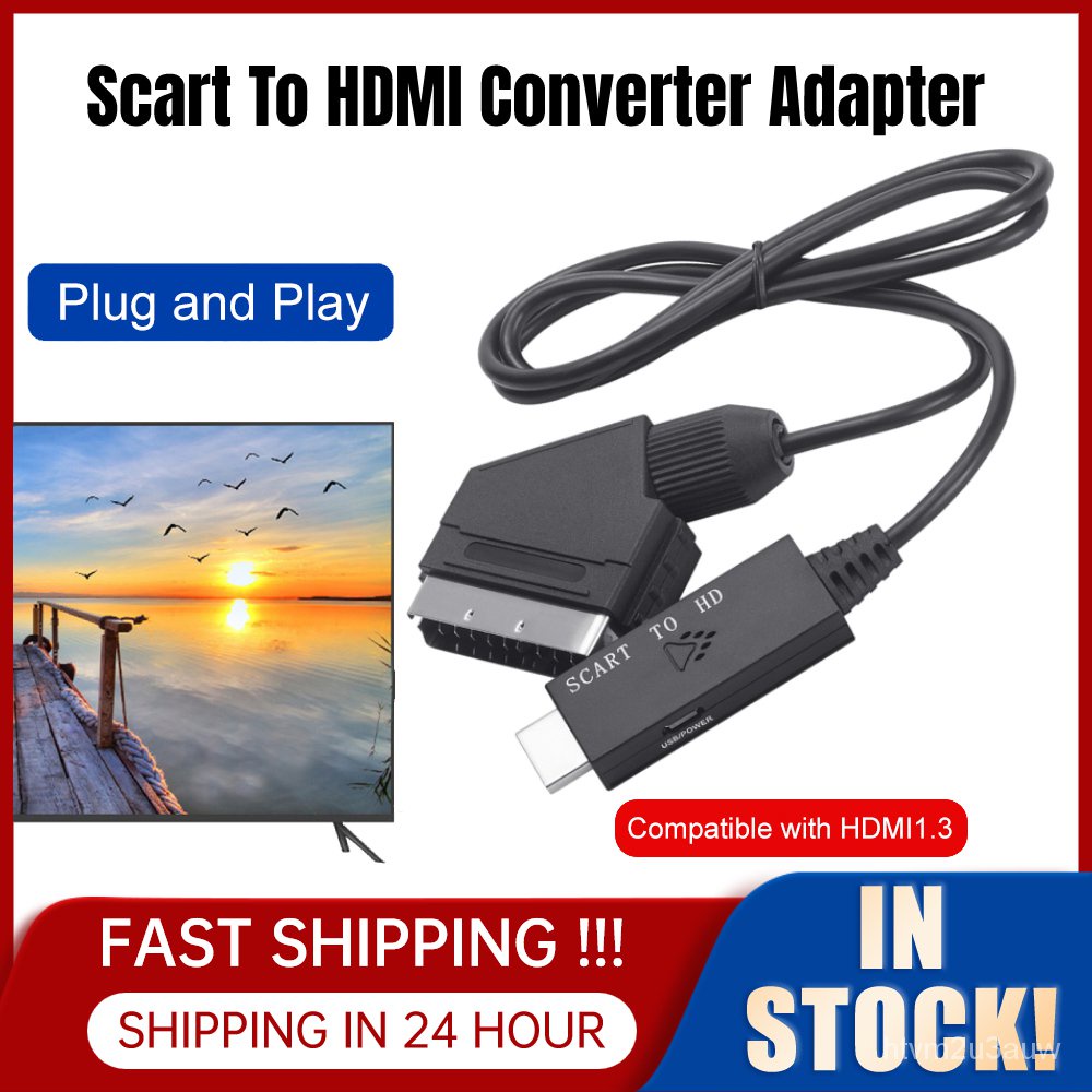 Jual &Scart To HDMI-compatible TV Audio Video Adapter 1080P/720P ...