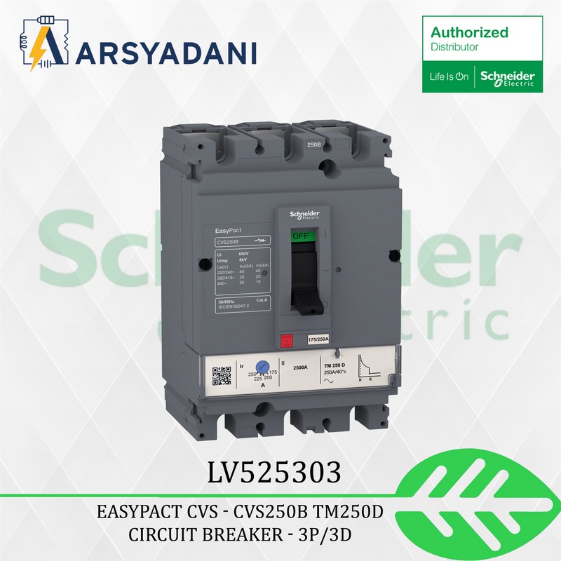 Jual LV525303 - Schneider MCCB CVS250B TM250D 3P 25KA | Shopee Indonesia