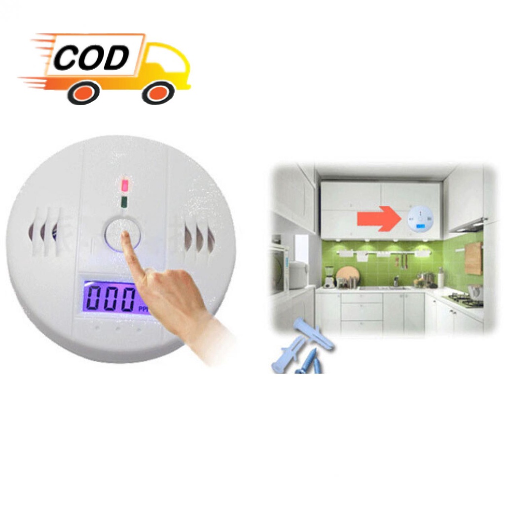 Jual Detektor Asap Karbon Monoksida CO Smoke Detector Alarm Kebakaran ...