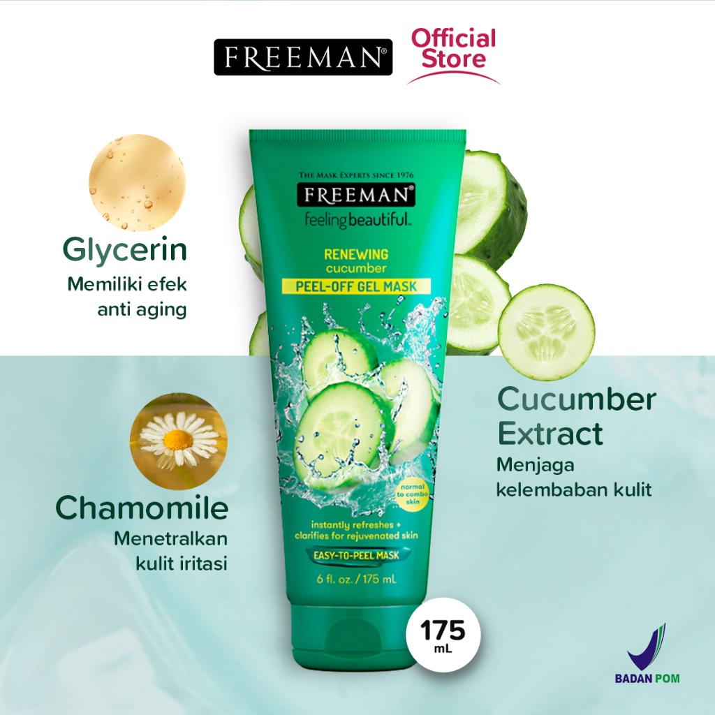 Jual Freeman Renewing Cucumber Peel-Off Gel Mask 175ml | Shopee Indonesia