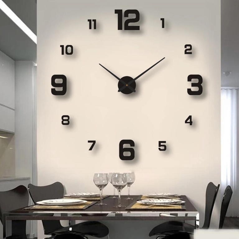 Jual Harga MiringXx4X8 Jam Dinding Besar DIY Diameter 60-100 cm Akrilik ...