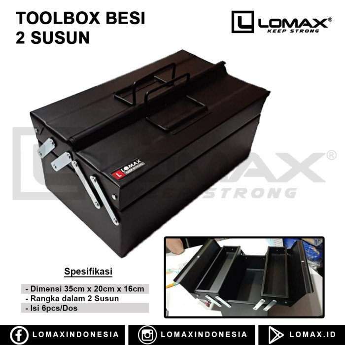 Jual nice Tool Box Besi 2 susun Tempat Perkakas Kerja Lomax Toolbox ...