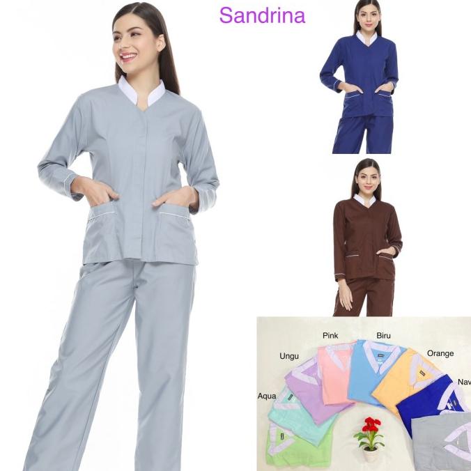 Jual Baju seragam suster lengan panjang/ Baju nanny/ baju klnik (tulip ...