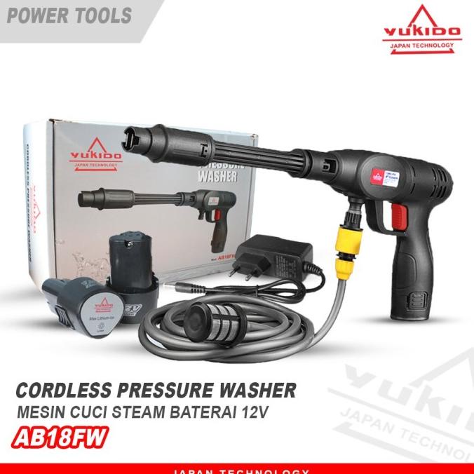 Jual mesin jet steam cleaner cordless YUKIDO 36V HIGH PRESSURE WASHER ...