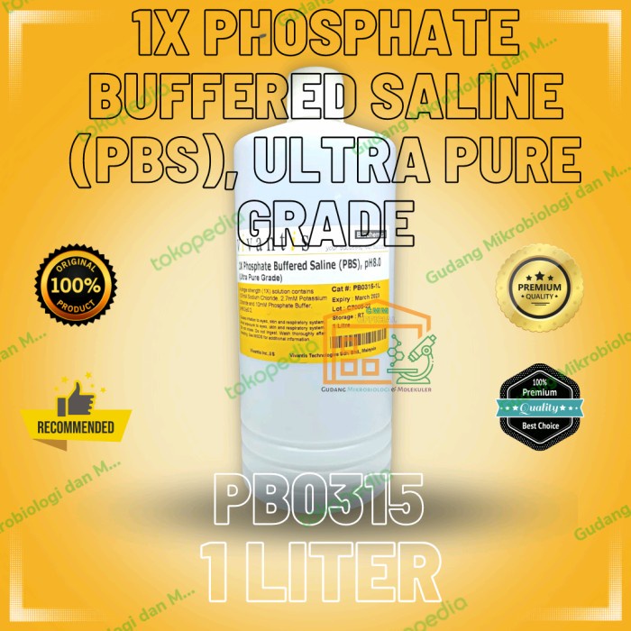 Jual 1X Phosphate Buffered Saline, Ultra Pure Grade, 1 Liter | Shopee ...