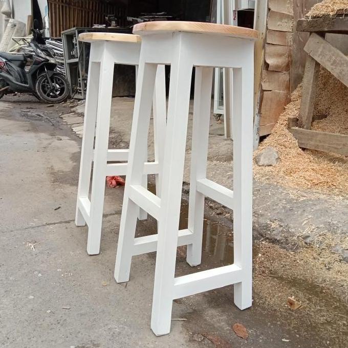 Jual Ready! Kursi Bar Bulat Kayu Jati Belanda High Quality Lovastudio ...