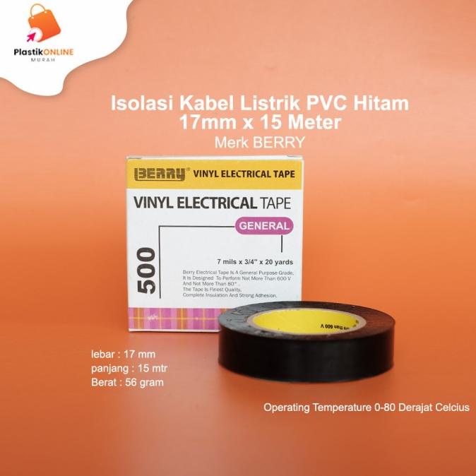 Jual "\"\"\"\] Isolasi Kabel Listrik PVC Hitam 17mmx15mtr | PVC ...