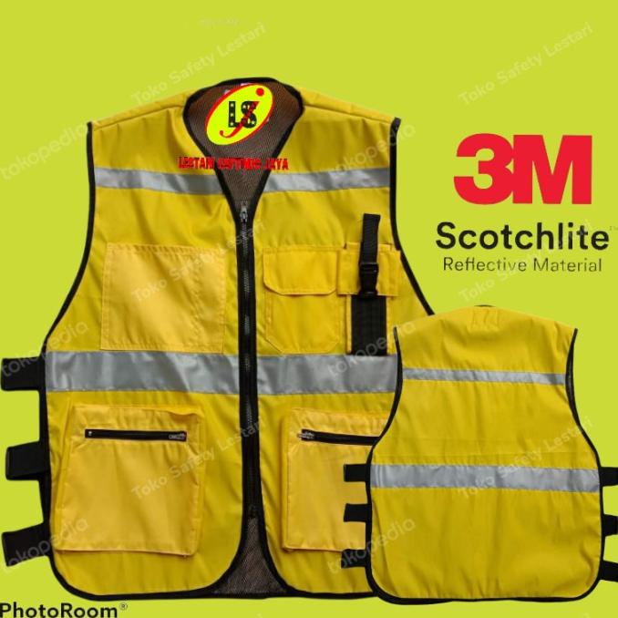 Jual ROMPI SAFETY/SAFETY VEST REFLEKTOR 3M WARNA KUNING | Shopee Indonesia