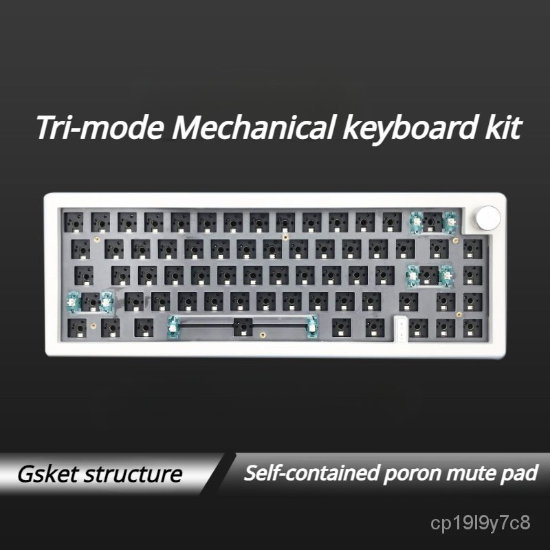 Jual &ECHOME Wireless Tri-mode 67keys Customizable DIY Mechanical Keyboard Kit with Knobs ...