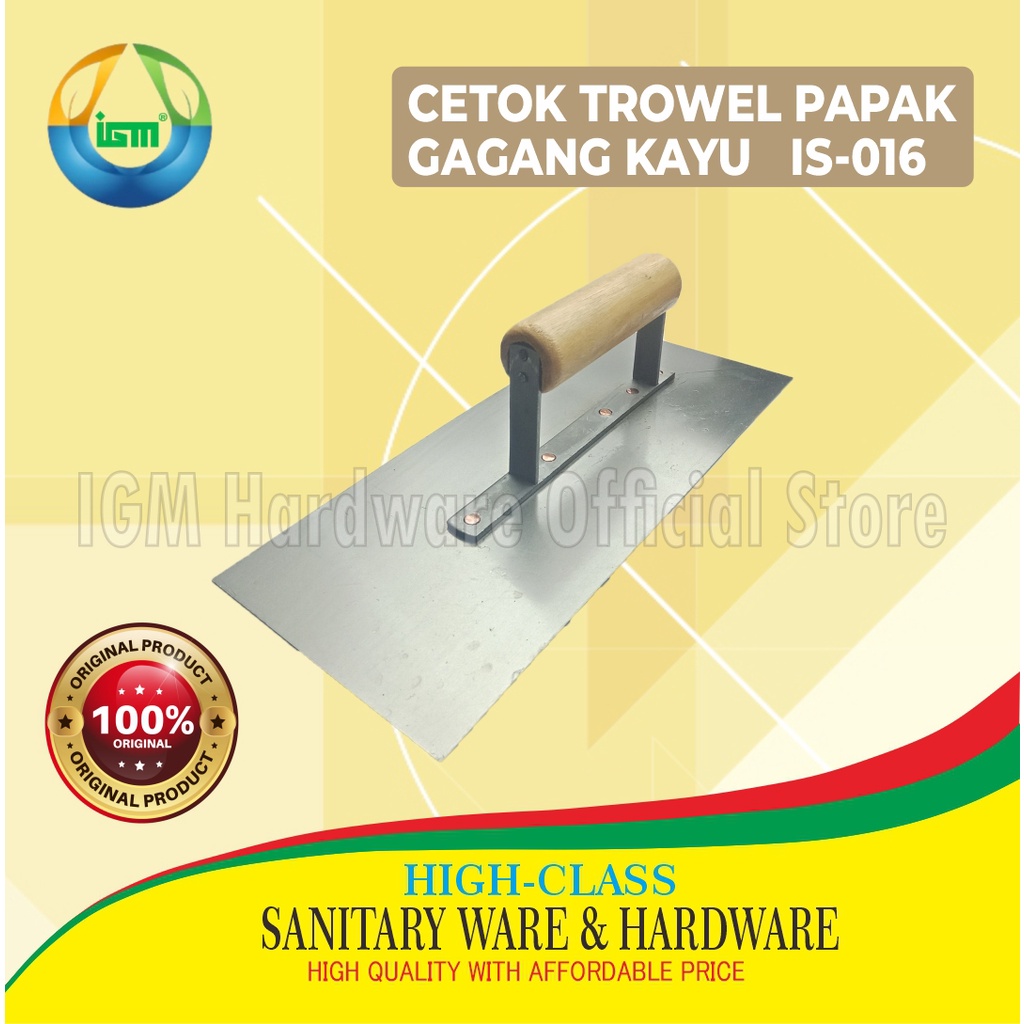 Jual CETOK TROWEL PAPAK GAGANG KAYU IGM IS-016 | Shopee Indonesia
