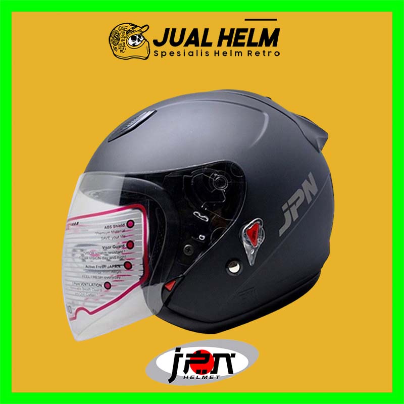 Jual Helm JPN Galaxy Series Solid Black Doff | Helm Half Face Single ...