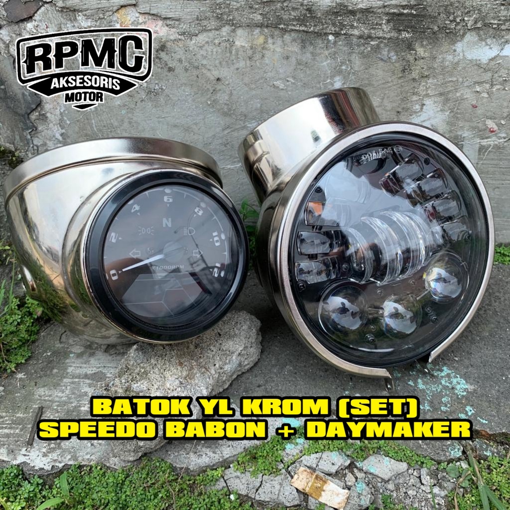 Jual SPEEDO DIGITAL BABON SPIDO BABON SPIDOMETER BULAT TABUNG SET BATOK YL PRES MENTAH KROM CROM ...