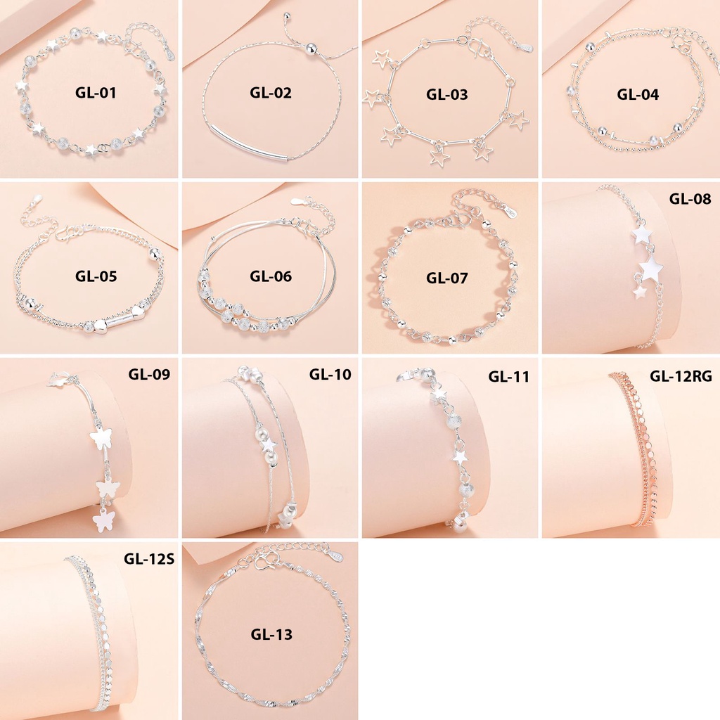 Jual Gelang Perak Korea / Gelang Rantai / Korean Silver Bracelet Model ...