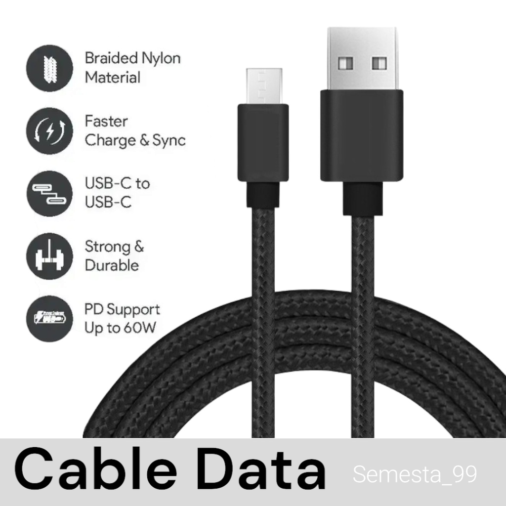 Jual Cable Data Nylon Impulse Braided USB to Type C Chager Andoid For ...