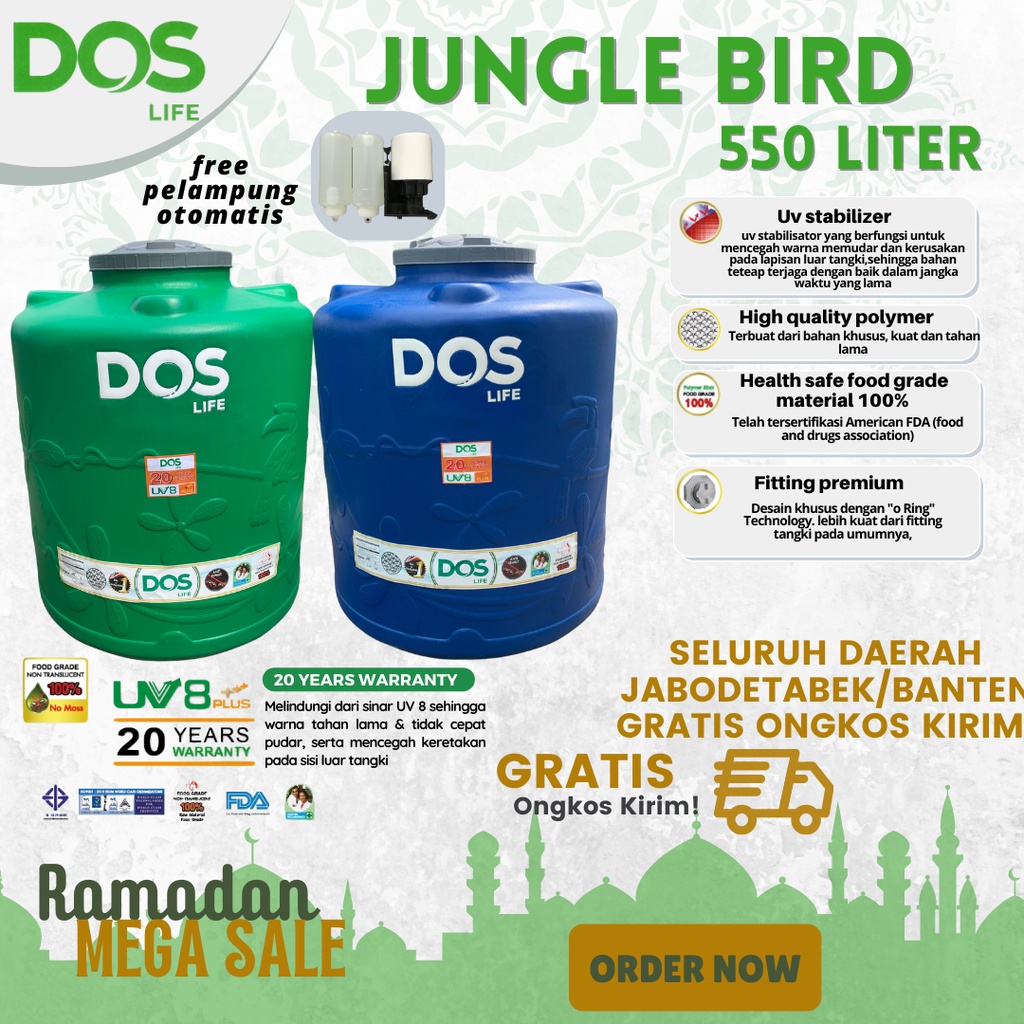 Jual DOS - Water Tank Jungle bird 550 Liter Toren Air Tandon Air Tanki ...