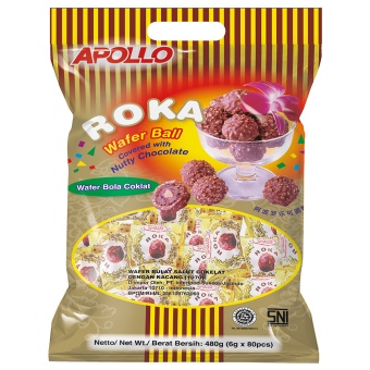 Jual Apollo ROKA Wafer Ball Chocolate Bag Sachet 420 gram | Shopee ...