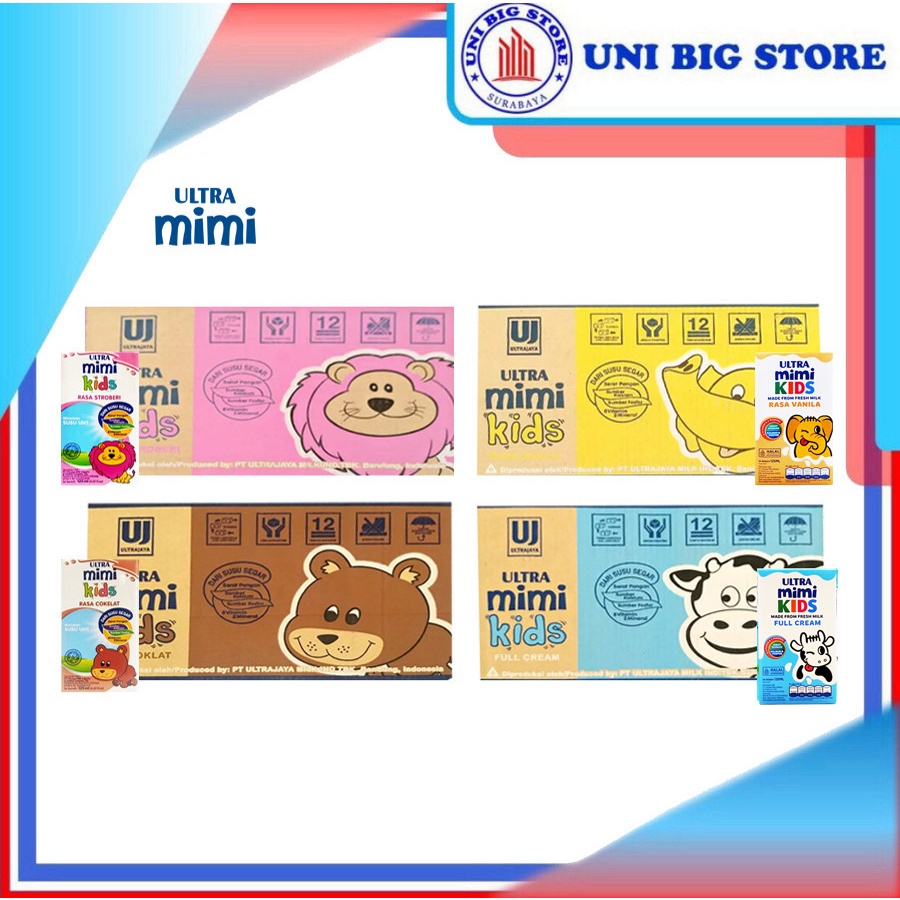 Jual Susu ULTRA MIMI UHT Milk 125 ml DUS BOX Vanilla - Full Cream ...