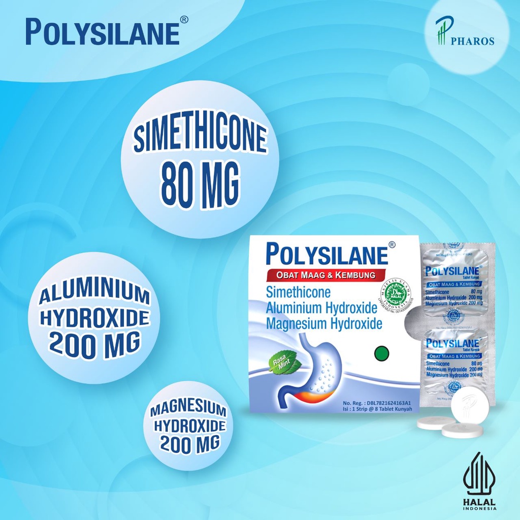 Jual Polysilane Tablet 1 Box (5 Blister) - Obat Maag dan Kembung ...