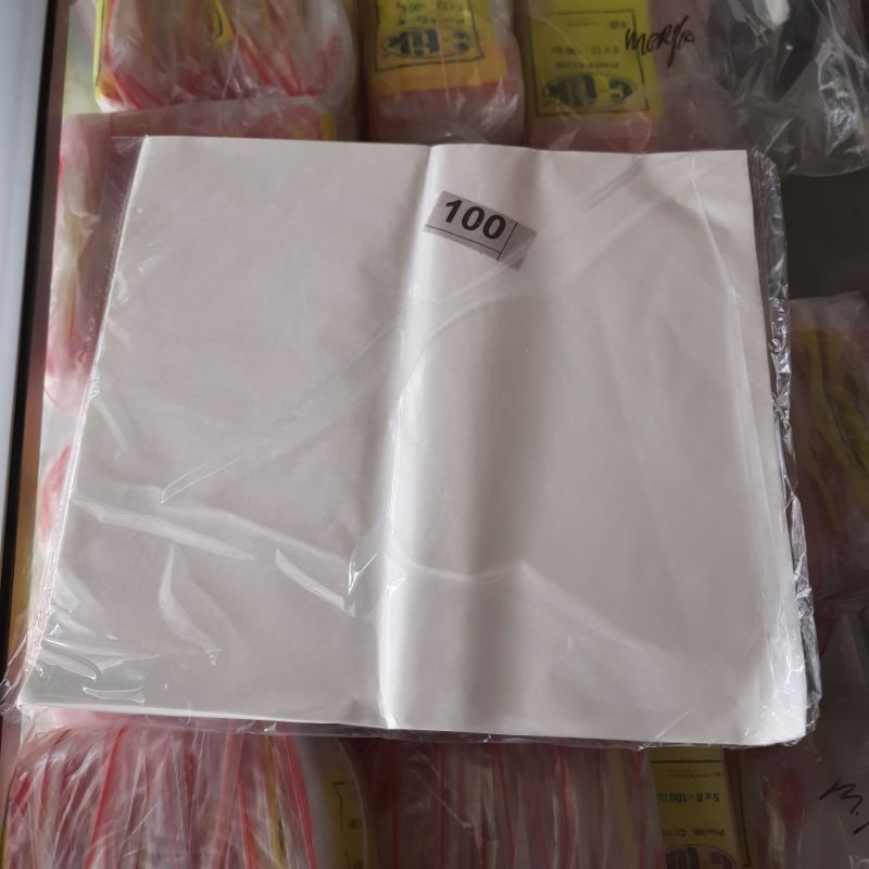 Jual kertas nasi isi 100lbr/ Kertas Burger / Kertas MCD / pembungkus ...