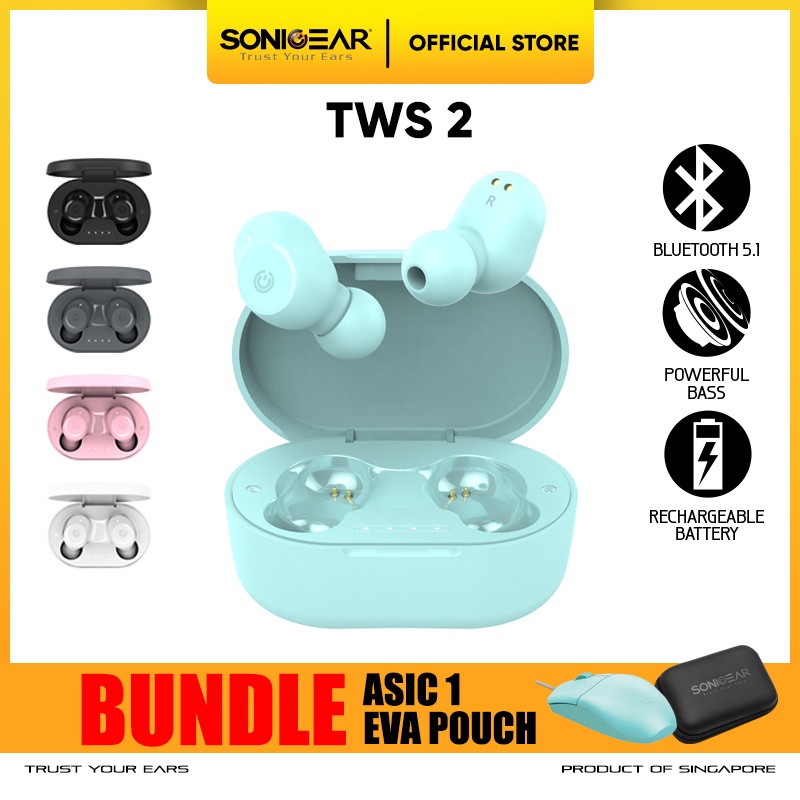 Jual SonicGear Earpump TWS 2 Wireless Bluetooth Earbuds with Portable ...