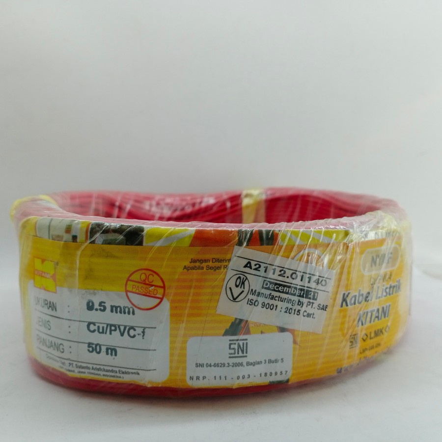 Jual kabel serabut nyaf 0.5 mm eceran merah kitani cable rambut SNI | Shopee Indonesia