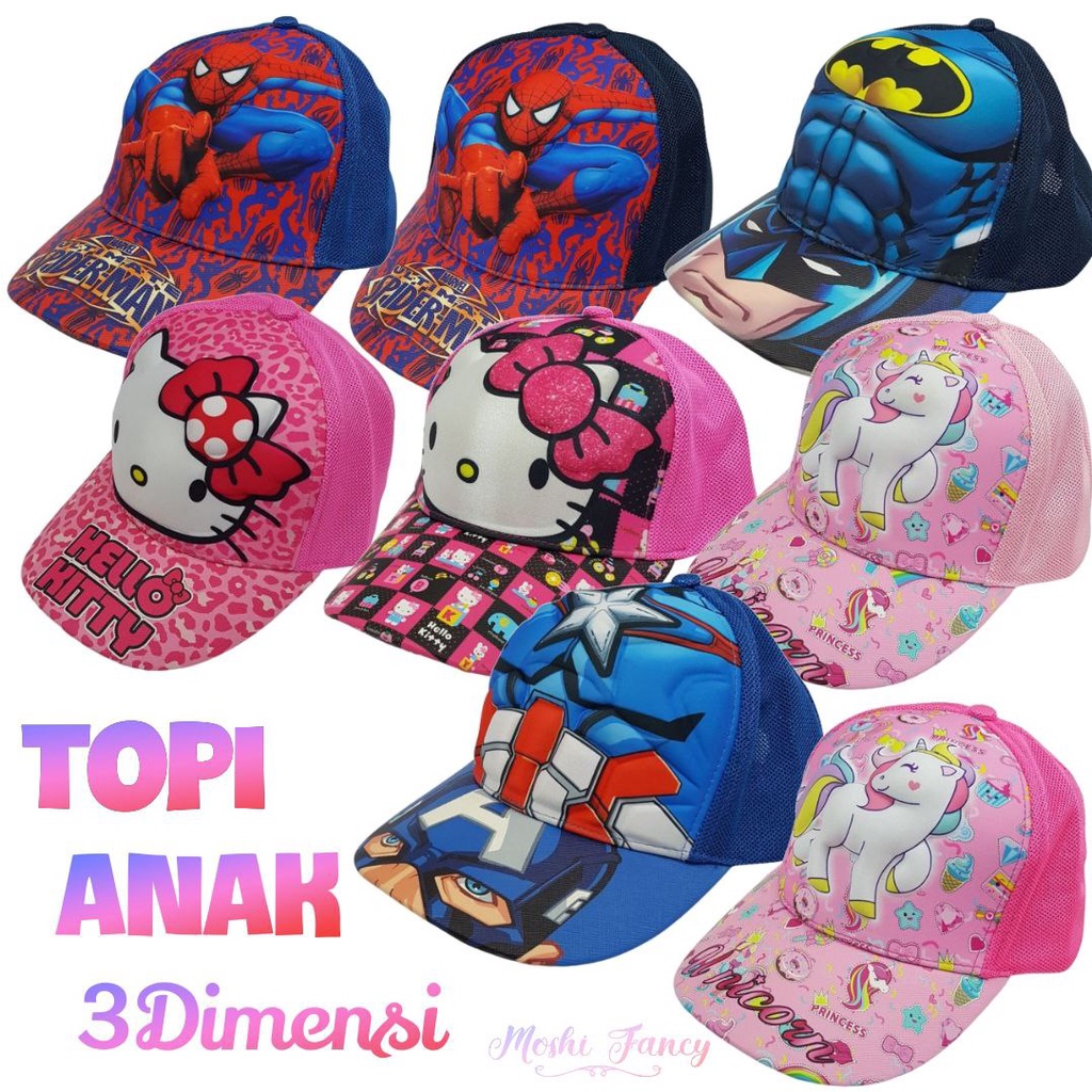 Jual Topi Anak Karakter / Topi Anak 3 Dimensi / Topi Anak Timbul ...