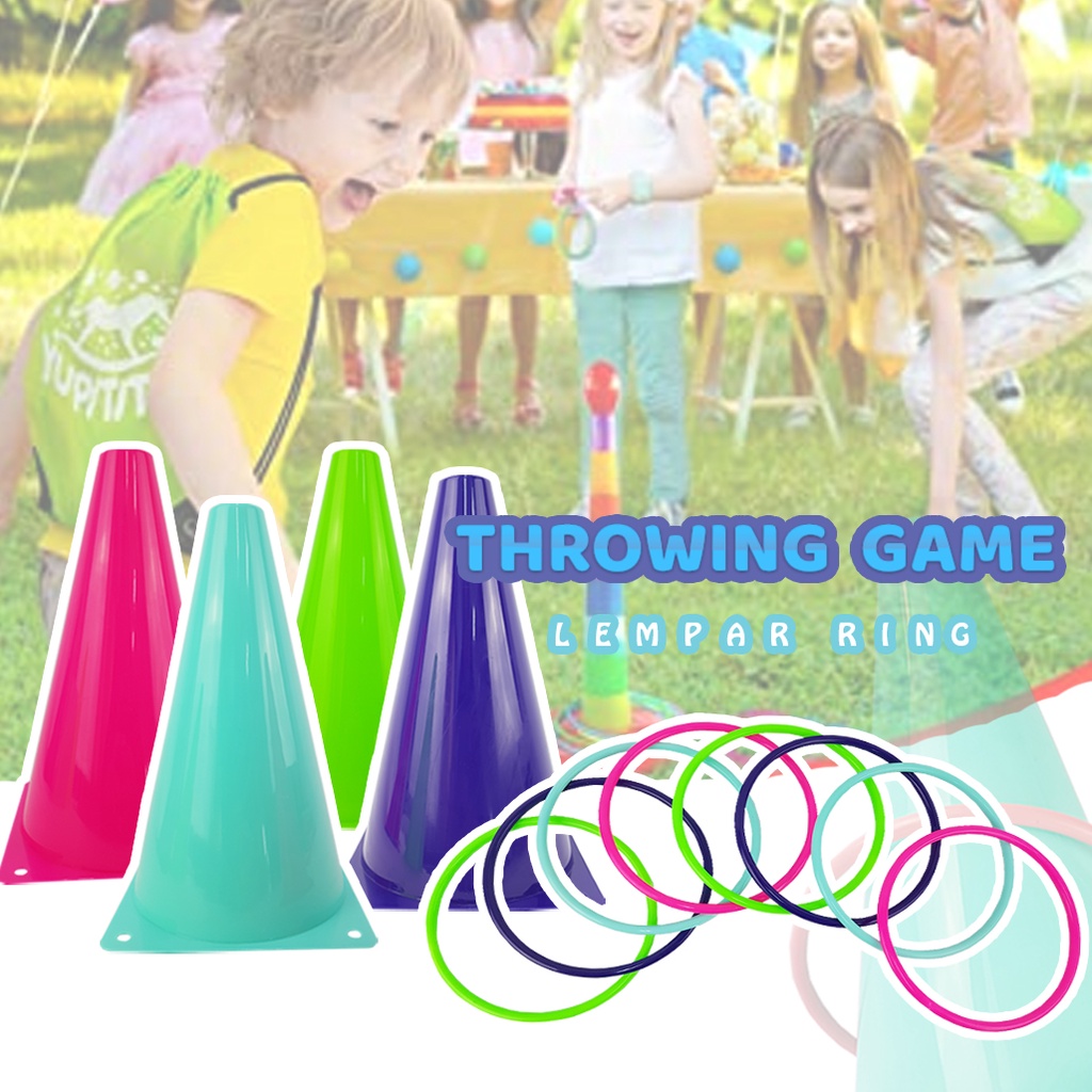 Jual Mainan Anak Edukasi Cone Ring / Ring Throwing Game / Mainan Lempar ...