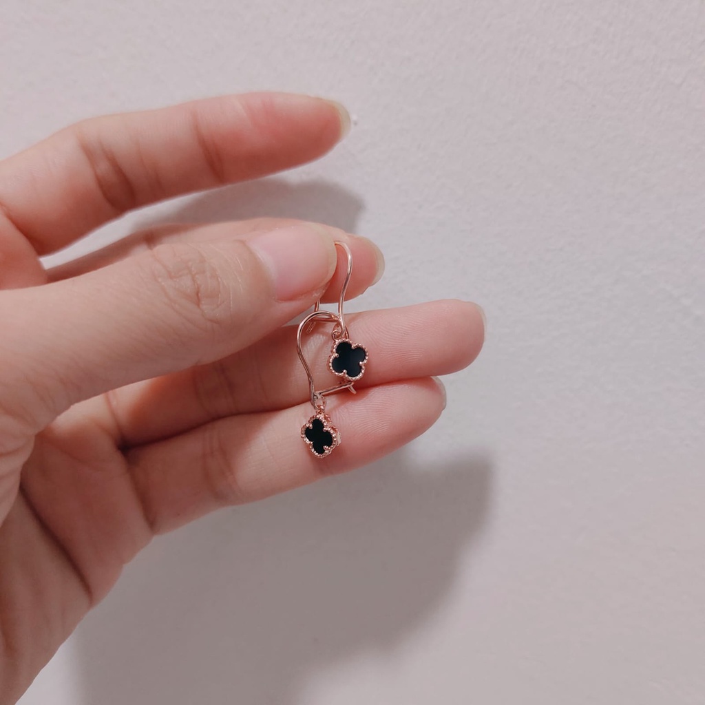 Jual anting bunga emas asli 8k anting bunga putih biru hitam juntai ...