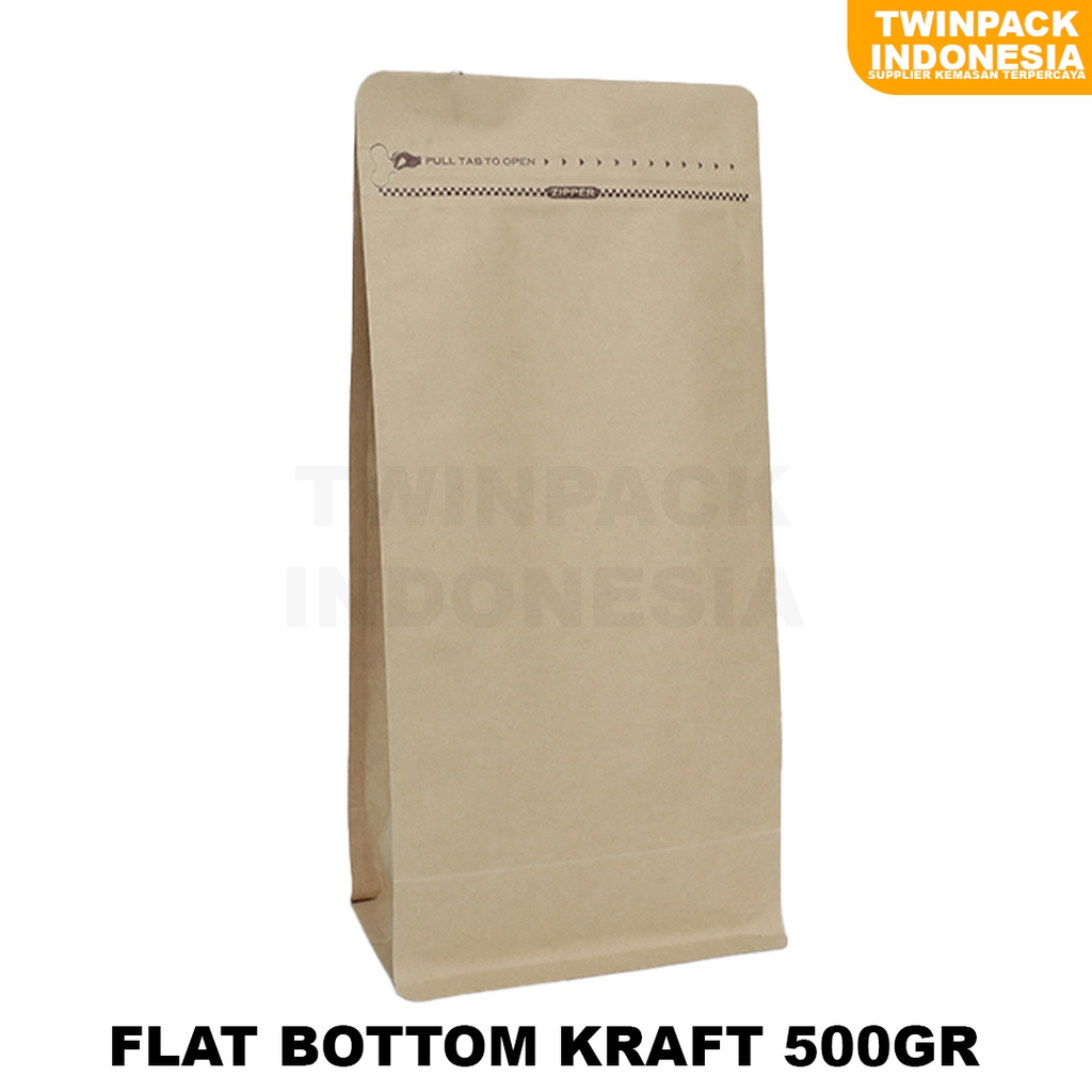 Jual Kemasan Kopi 500 Gram Ziplock Kraft Paper Flat Bottom Packaging Kopi Valve | Shopee Indonesia