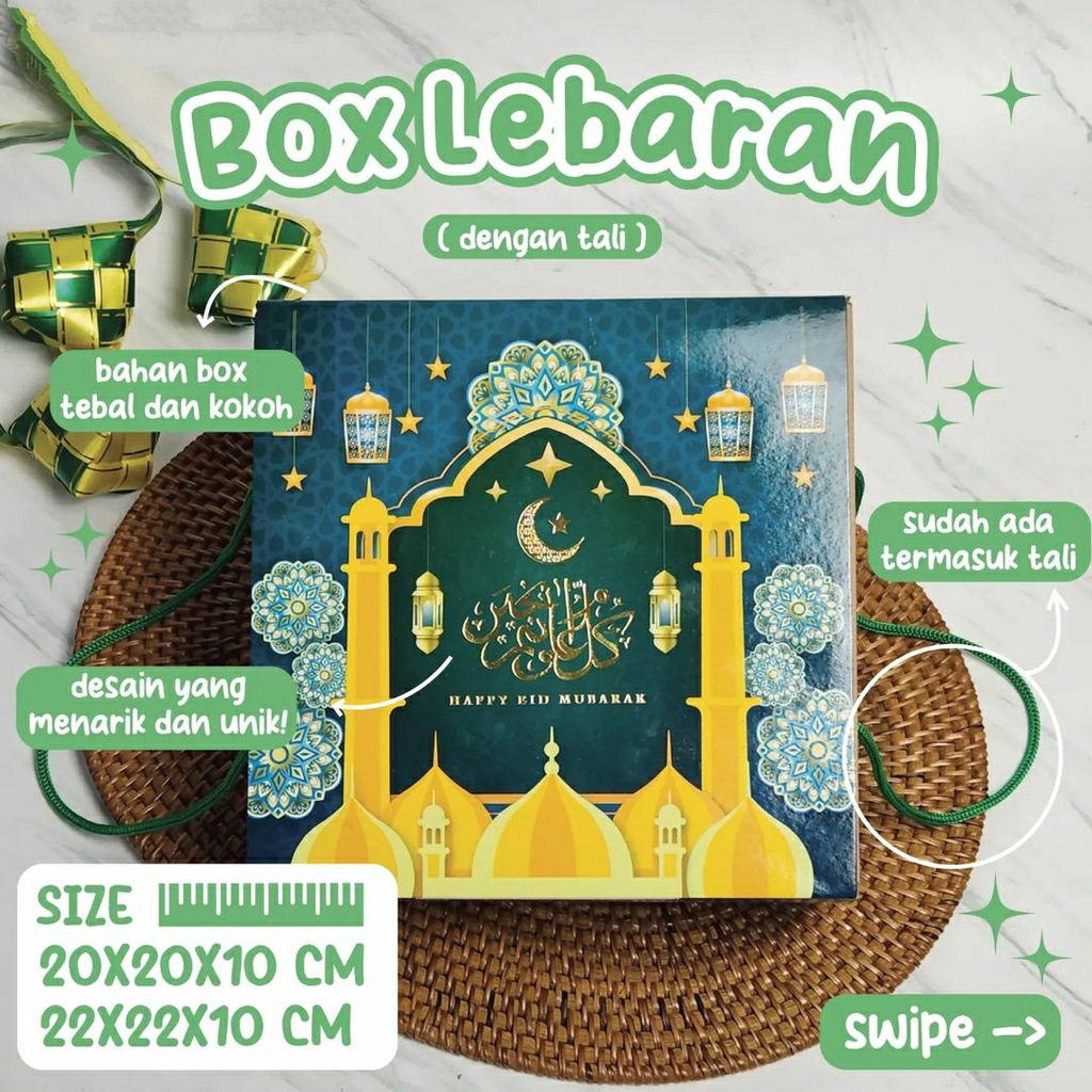 Jual DUS HAMPERS LEBARAN / BOX IDUL FITRI UK 22X22x10cm (TALI) | Shopee ...