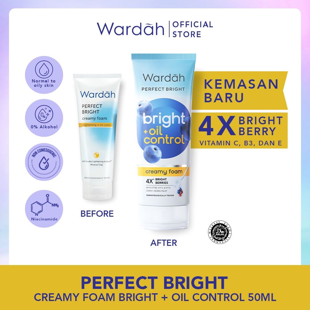 Jual Pencuci Muka Kulit Berminyak Wardah Perfect Bright OIL CONTROL 50 ...