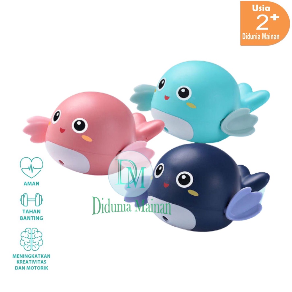 Jual Mainan mandi anak bayi hewan ikan paus berenang bath toys swimming ...