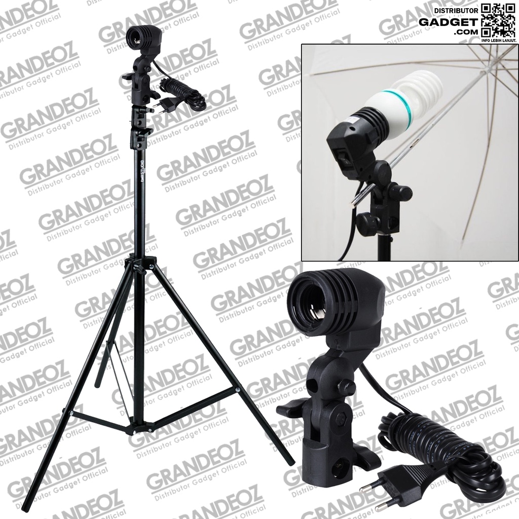 Jual Socket E27 Lampu + Light Stand Holder Single dengan Dudukan Payung ...