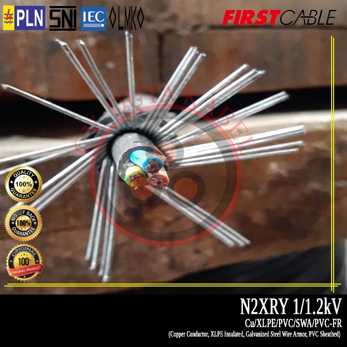 Jual Kabel N2XRY 3x4 mm2 (Cu/XLPE/SWA/PVC) /3x4 mm/3 x 4 mm2/3 x 4 mm ...