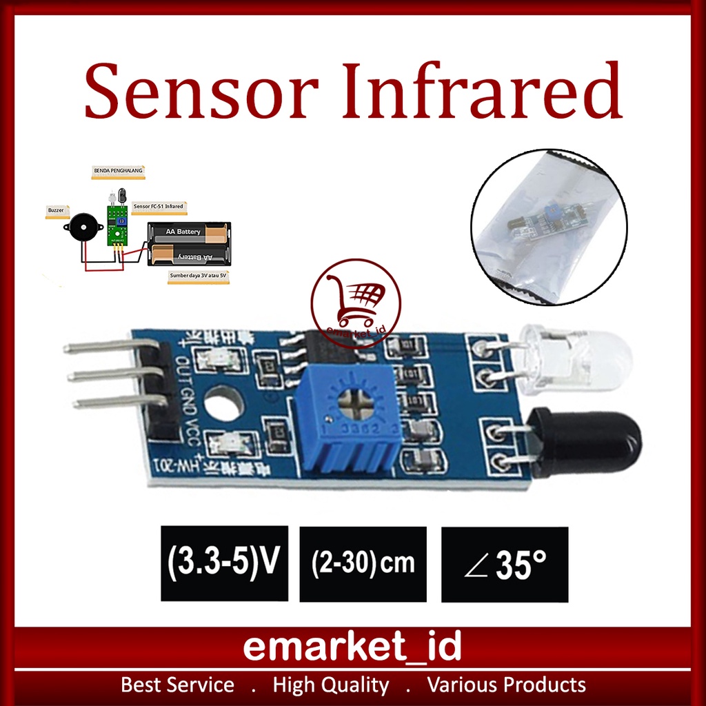 Jual Sensor Inframerah IR Infrared / Pendeteksi Halangan Rintangan ...