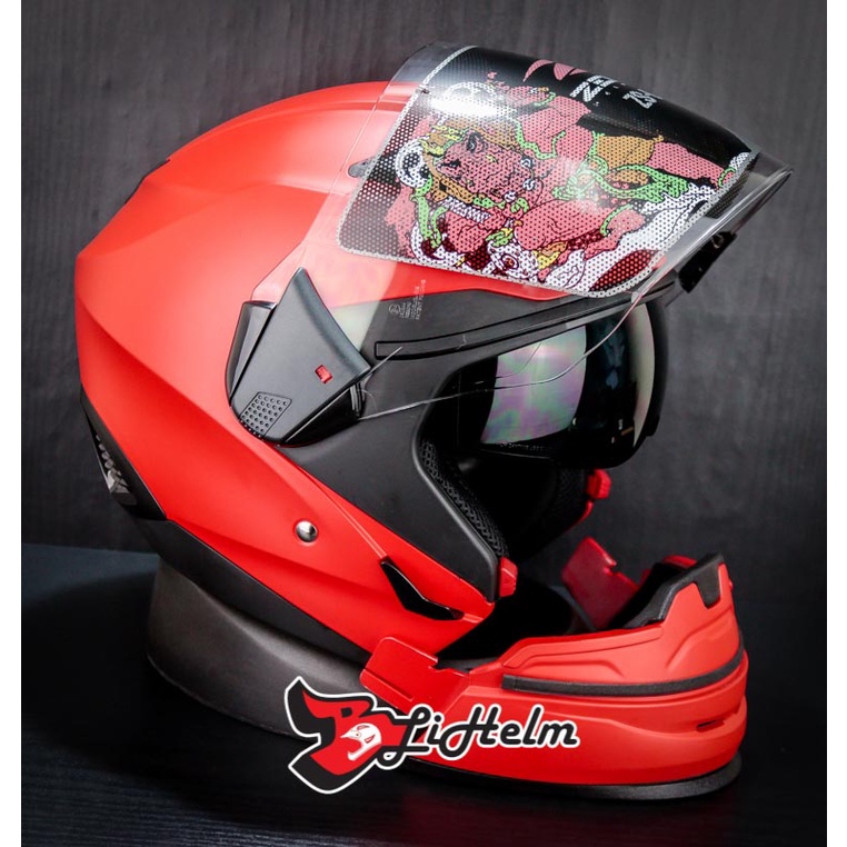 Jual HELM ZEUS ZS 611C MATT DRED | ZS611C FULL FACE HELMET SNI | DOUBLE ...