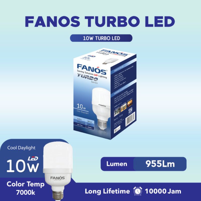 Jual Lampu Fanos LED Turbo 10 Watt (Garansi 1 Tahun) | Shopee Indonesia