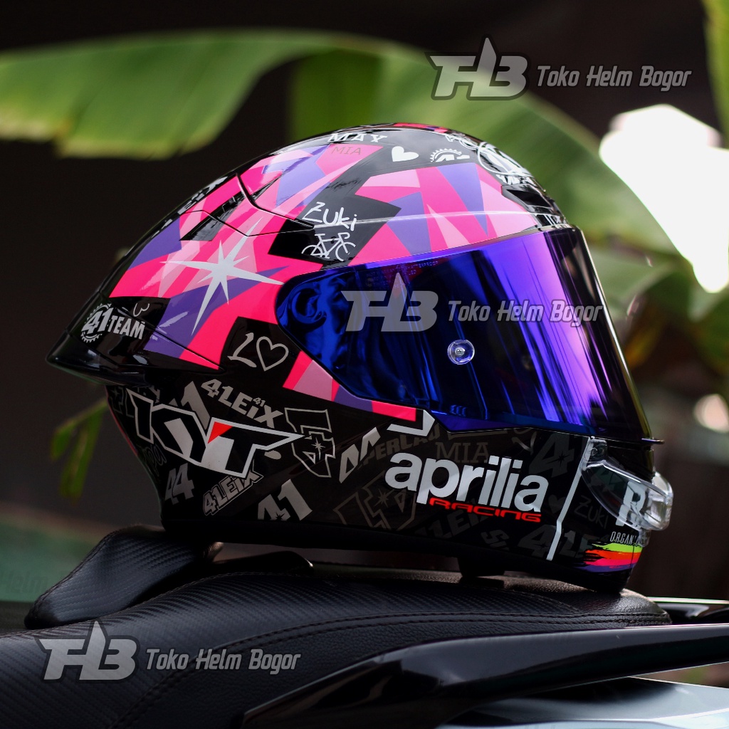 Jual KYT TT Course Espargaro 2021 Black repaint visor BLUE spoiler 3D ...