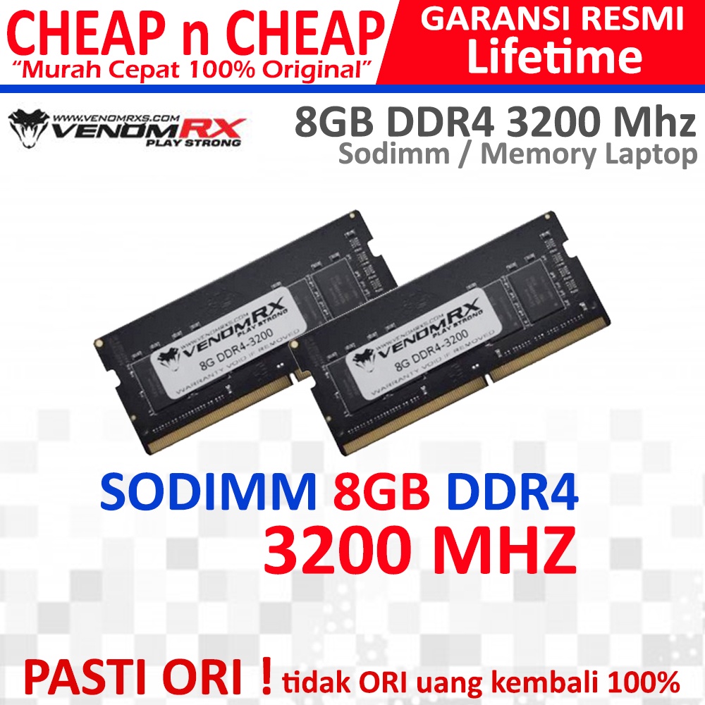 Jual VenomRX DDR4 8GB 3200 Mhz RAM Laptop - Memory Sodimm Venom RX ...