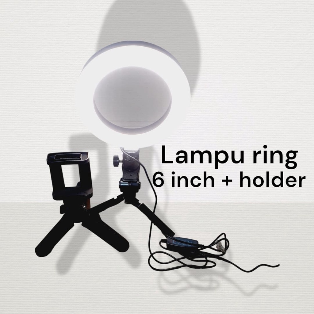 Jual Lampu Konten Tiktok Ytb Selfie Lampu Ring Light LED 120 LED 10 Inch /6 Inch Holder+Mini ...