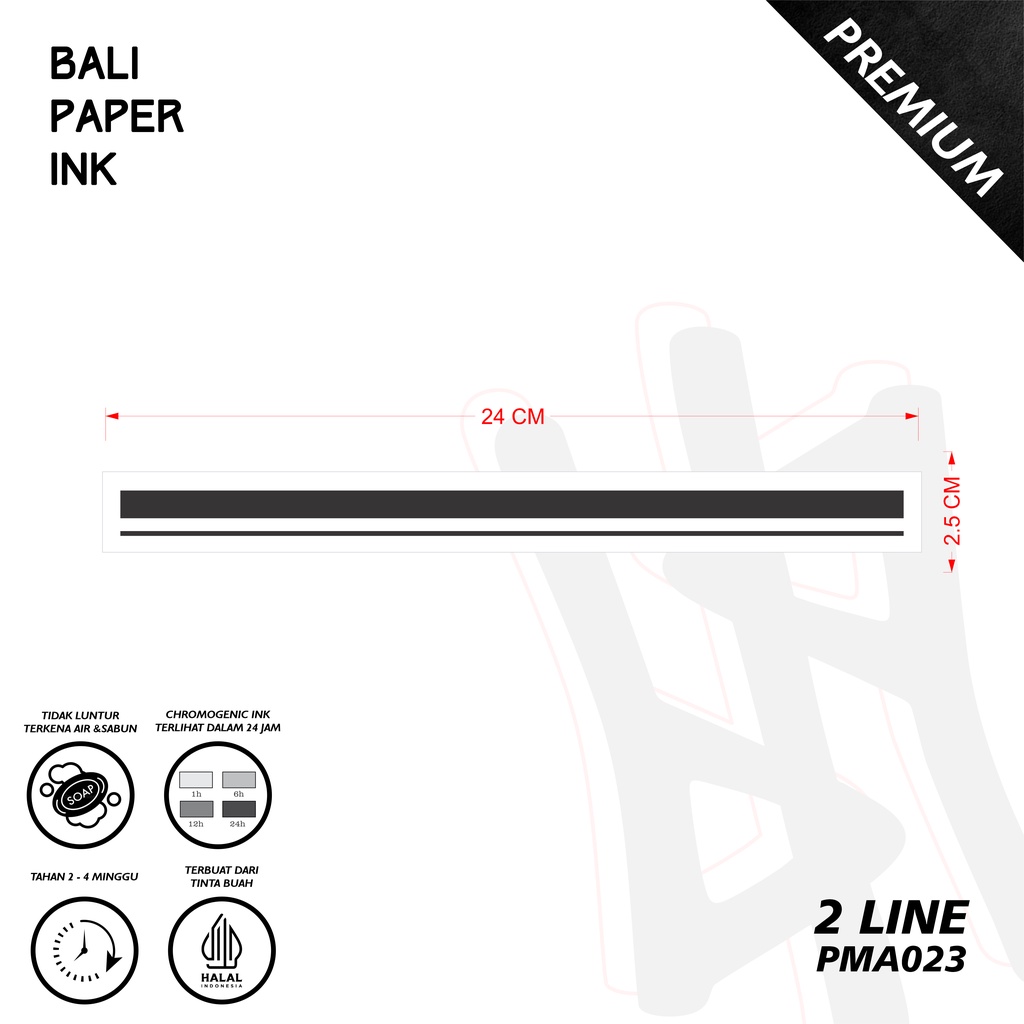 Jual Bali Paper Ink PMA023 2 Line Fruit Ink Tatto Temporary Premium ...