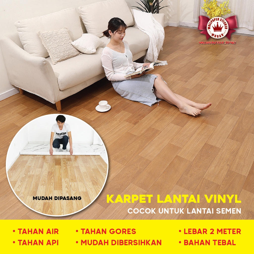 Jual Karpet Lantai Vinyl Roll / Alas Lantai Gulungan Lebar 2 Meter ...