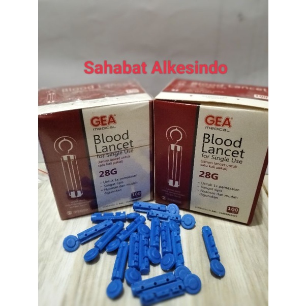 Jual Blood lancet 28G Gea / Jarum Lancet 28G | Shopee Indonesia