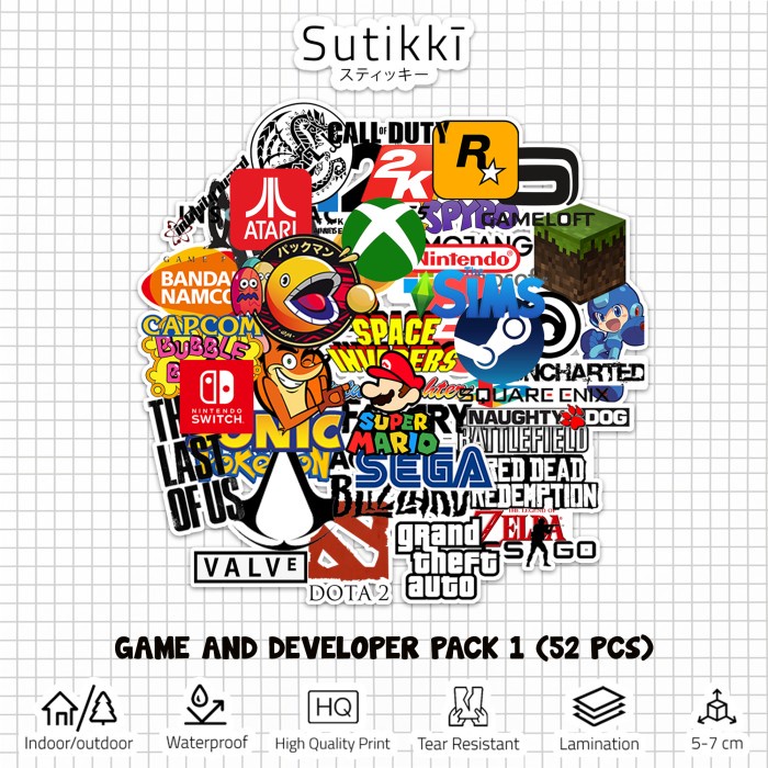 Jual STICKER PACK LOGO VIDEO GAME DEVELOPER STIKER LAPTOP VINYL - SET 1 ...