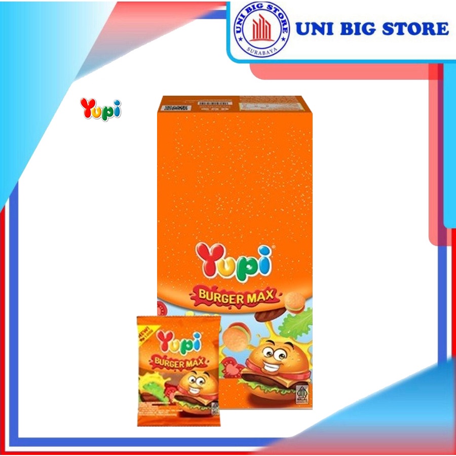 Jual Yupi Permen Jelly Candy Gummy BURGER MAX Xtra Besar 12 pcs BOX ...