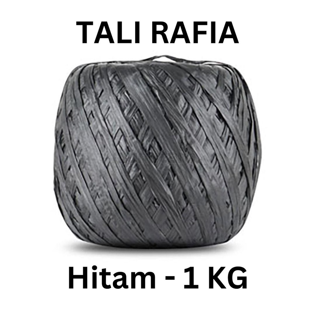 Jual Tali Rafia 1KG Rumput Jepang - HITAM | Shopee Indonesia